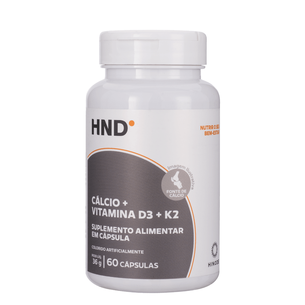 Cálcio + Vitamina D3 + K2 em 60 Cápsulas HND - Hinode | Loja Oficial
