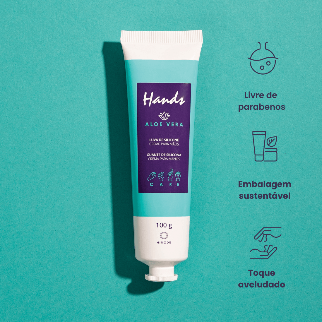 Kit 3 luvas de silicone Hands Alo e Vera 100g - Hinode | Loja Oficial