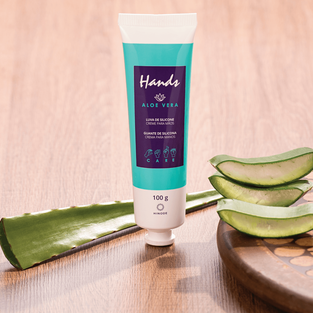 Kit 3 luvas de silicone Hands Alo e Vera 100g - Hinode | Loja Oficial
